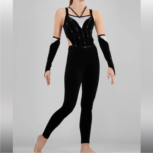 Weissman | Costumes | Weissman Elite Crystal Velvet Unitard Dance ...